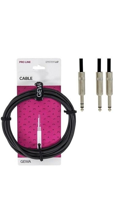 GEWA INSERT CABLE PRO LINE - Y-Cable - Stereo Jack til 2xMono Jack 1,5 meter